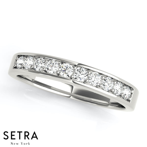 Classic Channel Bead Setting Wedding Band Diamond Ring 14kt – Setra New ...