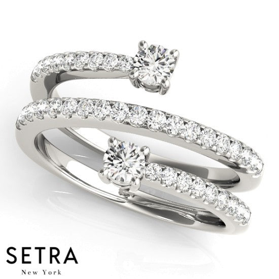 Twisted Open Shank Diamond Ring 14kt Gold – Setra New York